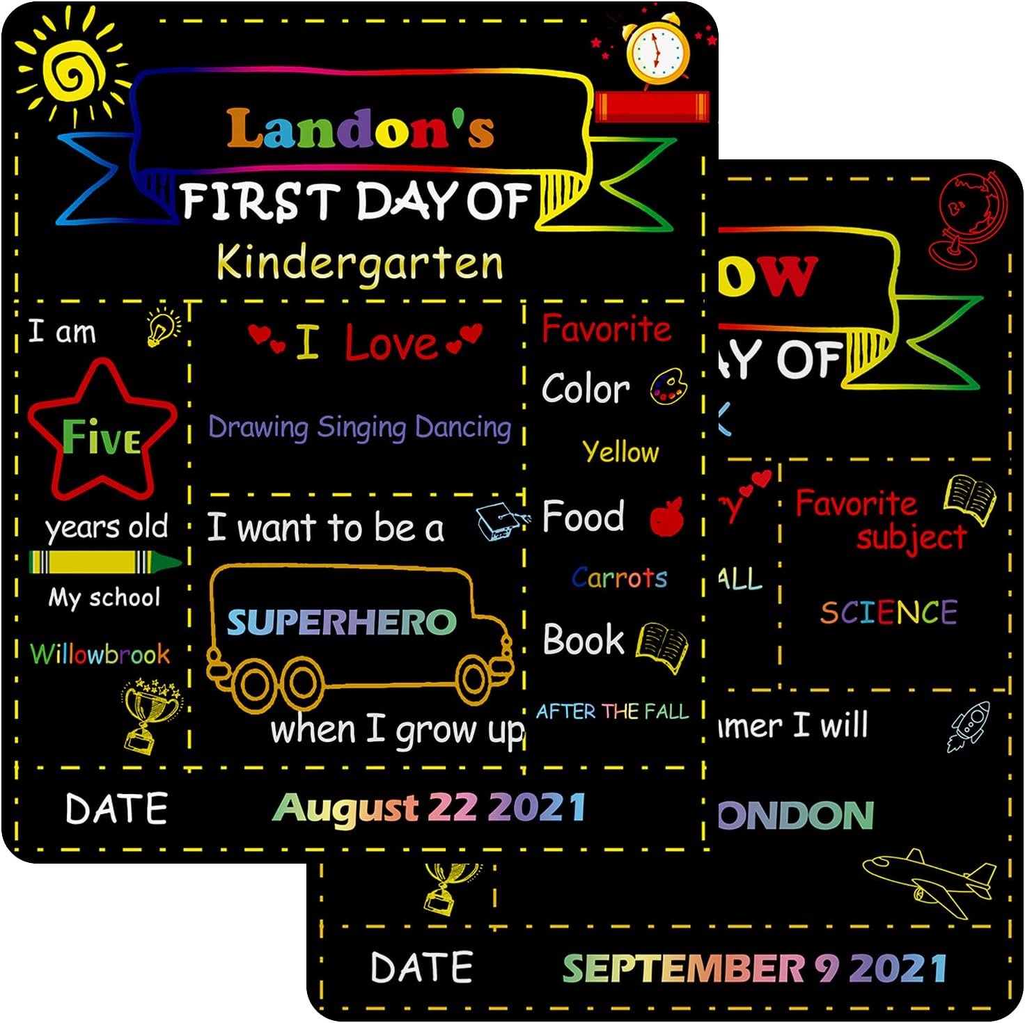 First Day of School Chalkboard Personalized Review - Custom Chatbot